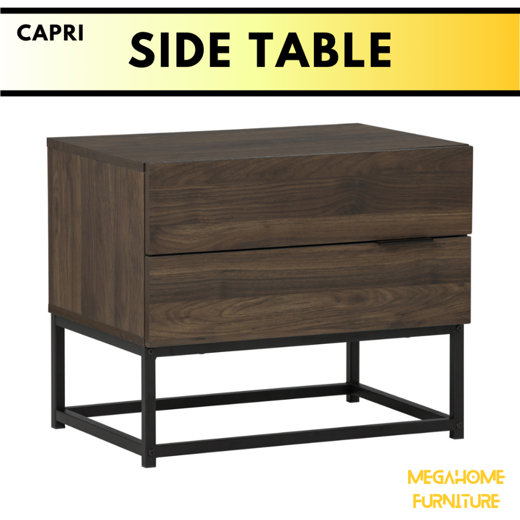 CAPRI Side Table / Side Table With Drawer / Meja Sisi Berkaki Besi ...