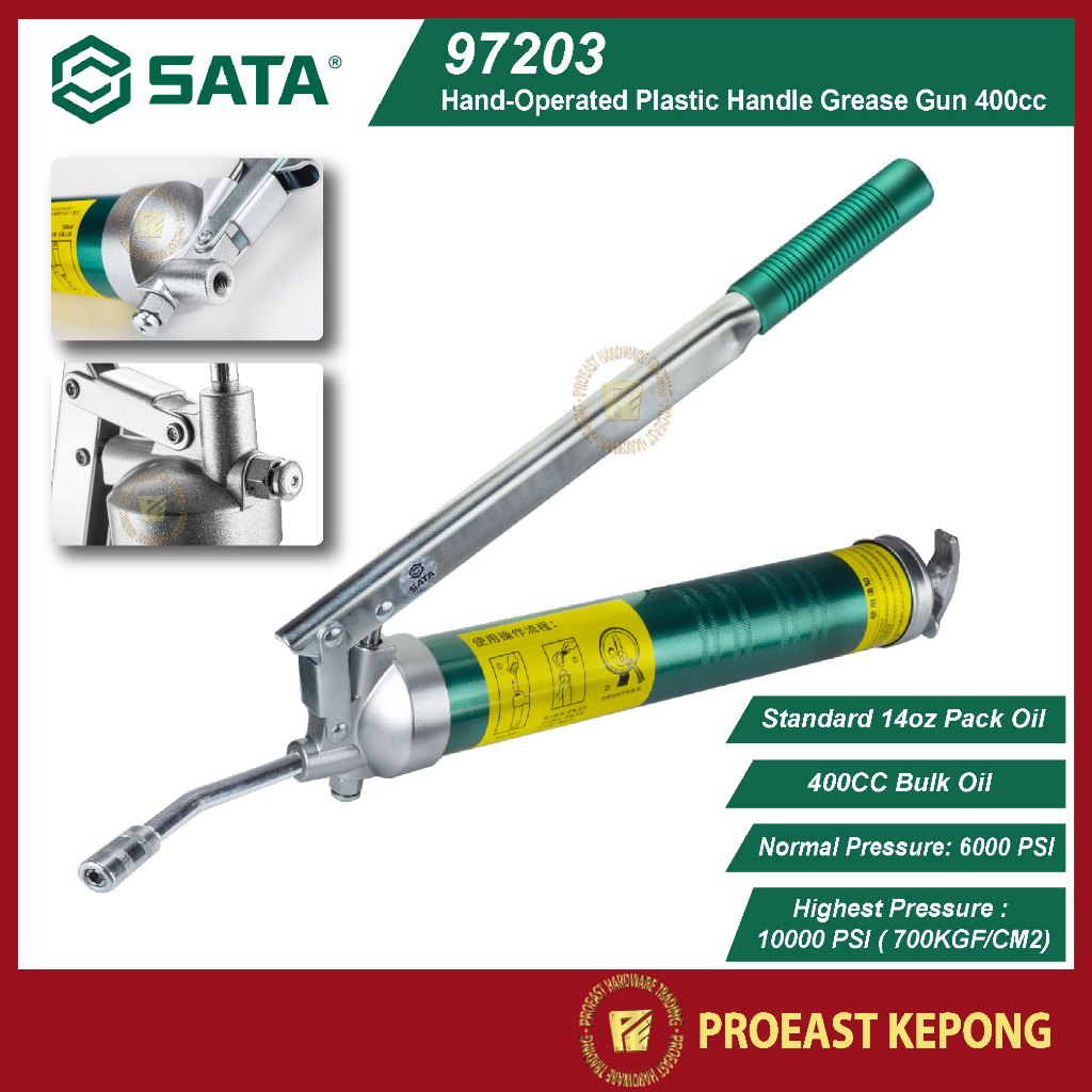 SATA [ 97203 ] Hand-Operated Plastic Handle Grease Gun 400cc | Shopee ...