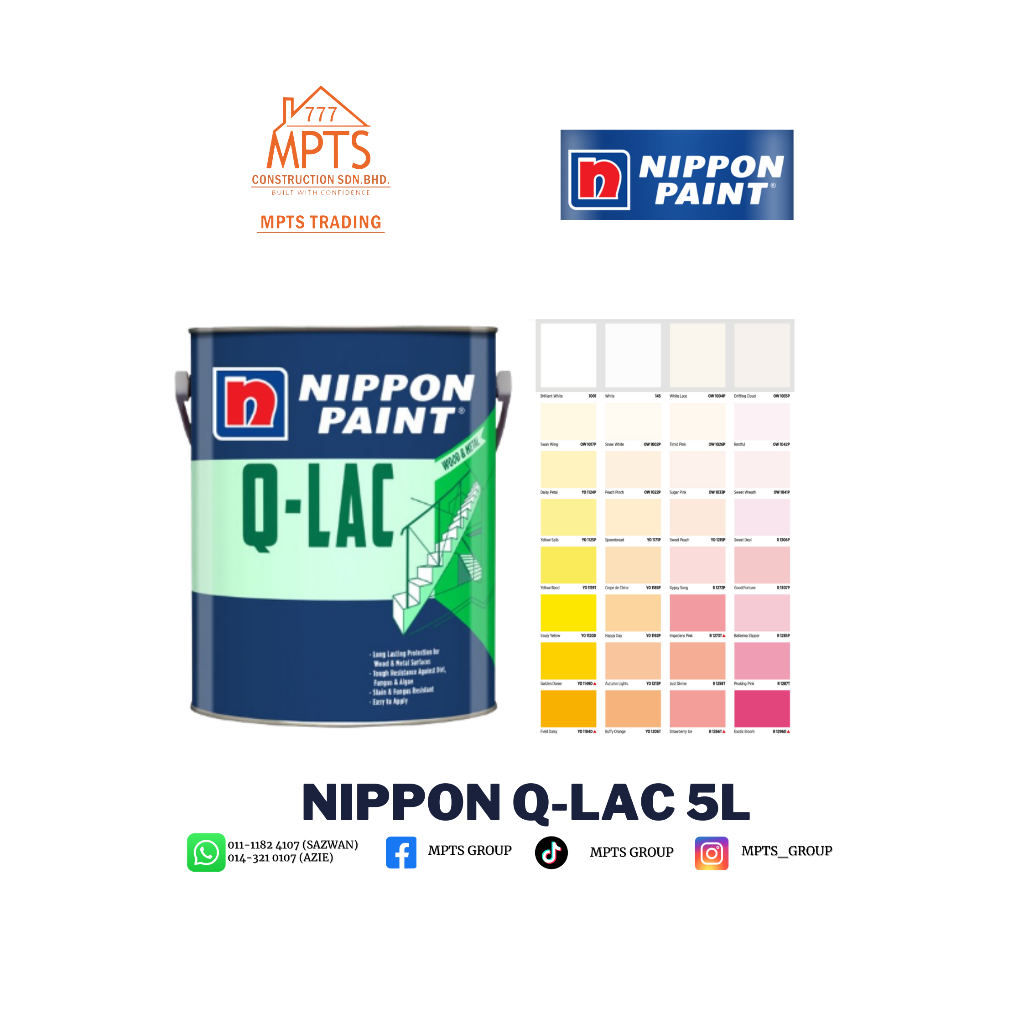 NIPPON Q-LAC 5L - COLOR OPTION ( REQUEST ANYCOLOR , PM CODE ) ( CAT ...