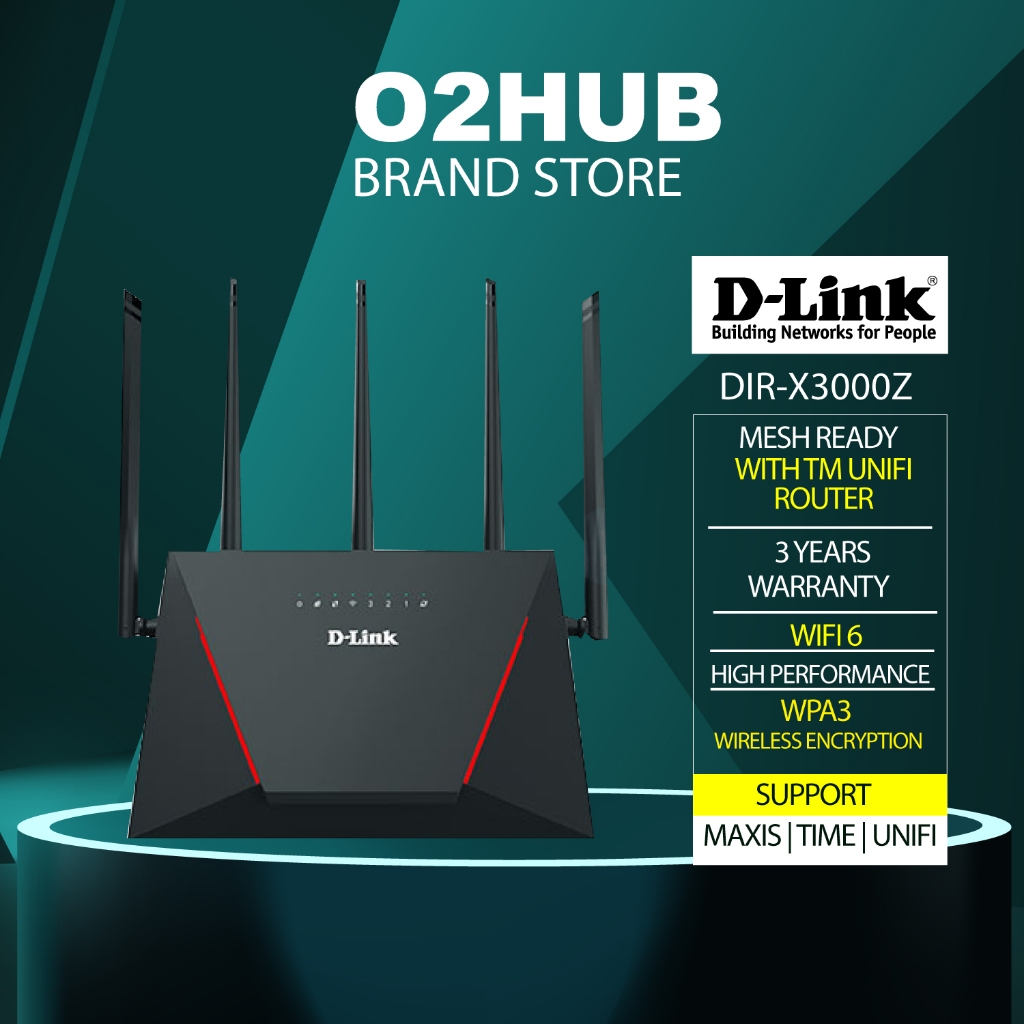 D-Link DIR-X3000Z AX3000 Mesh Wireless WiFi 6 Gigabit high power Router ...