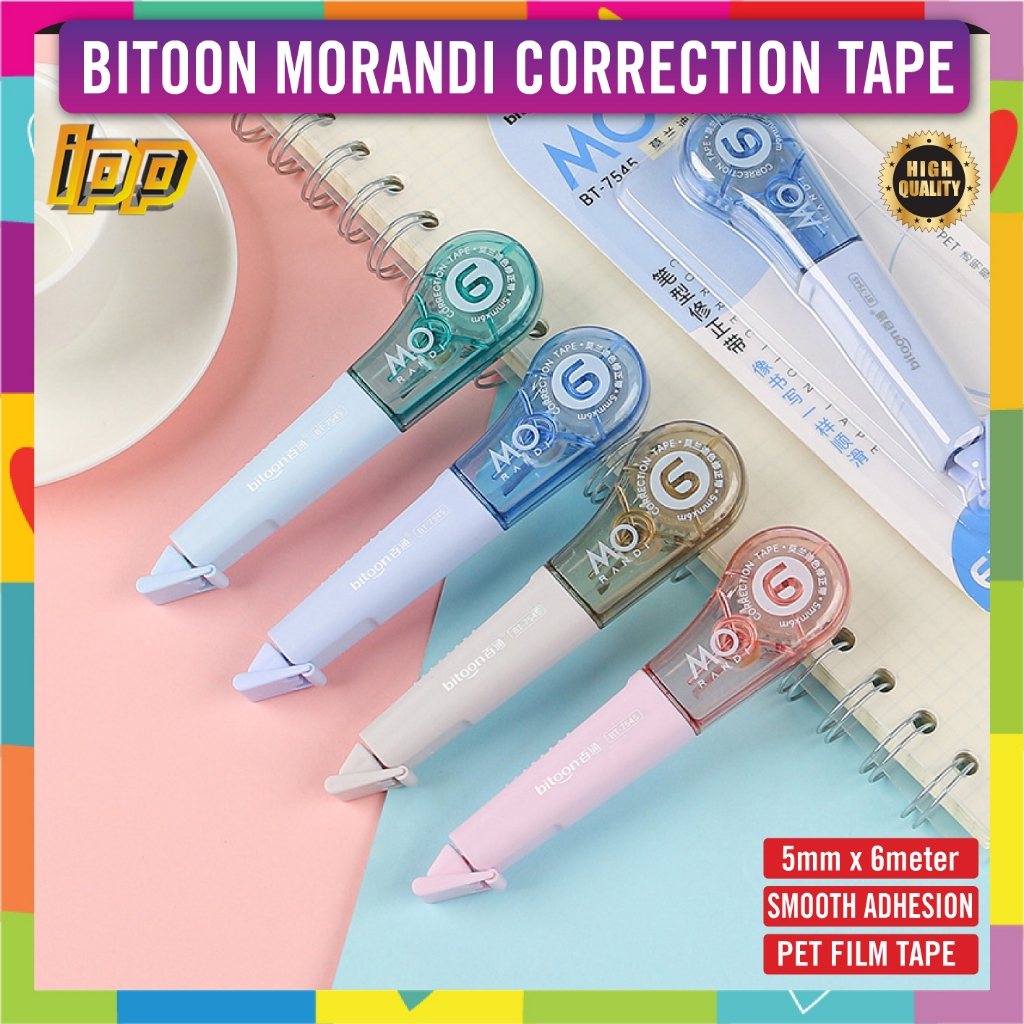 Bitoon Morandi Correction Tape (5mm x 6m) - BT-7545 | Shopee Malaysia