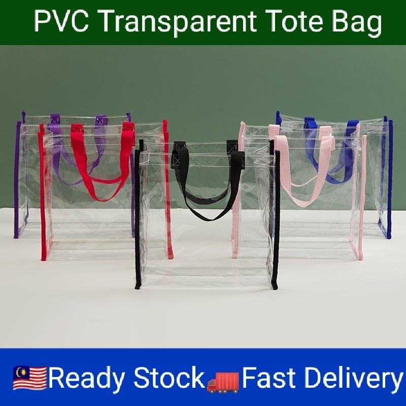 Clear PVC Tote Bag Handbag Shopping Bag Gift Bag Transparent PVC ...