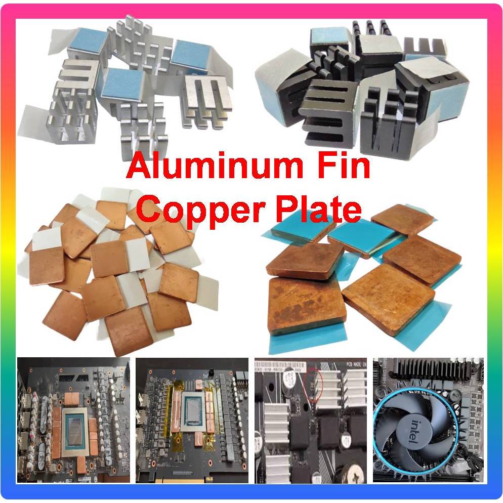 DIY Aluminium Copper Plate Shim Heatsink for PC Laptop Memory Chip VRM ...