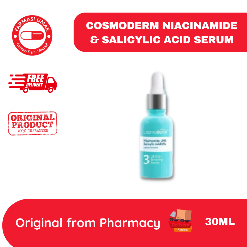 Cosmoderm Niacinamide 10% Salicylic Acid 1% 28 Days Boosting Serum 30ml ...