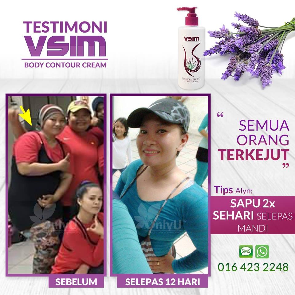 VSIM Losyen Kurus 250g Original HQ / Krim Bakar Lemak Perut Buncit Peha ...