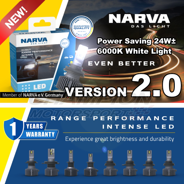 NARVA LED Headlight Bulbs Set 2.0 H1 H3 H4 H7 H11 HB3 9005 HB4 9006 ...