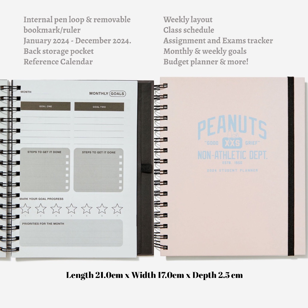TYPO Planner / Hard Cover Student Planner 2024 / Weekly Stay Focused ...