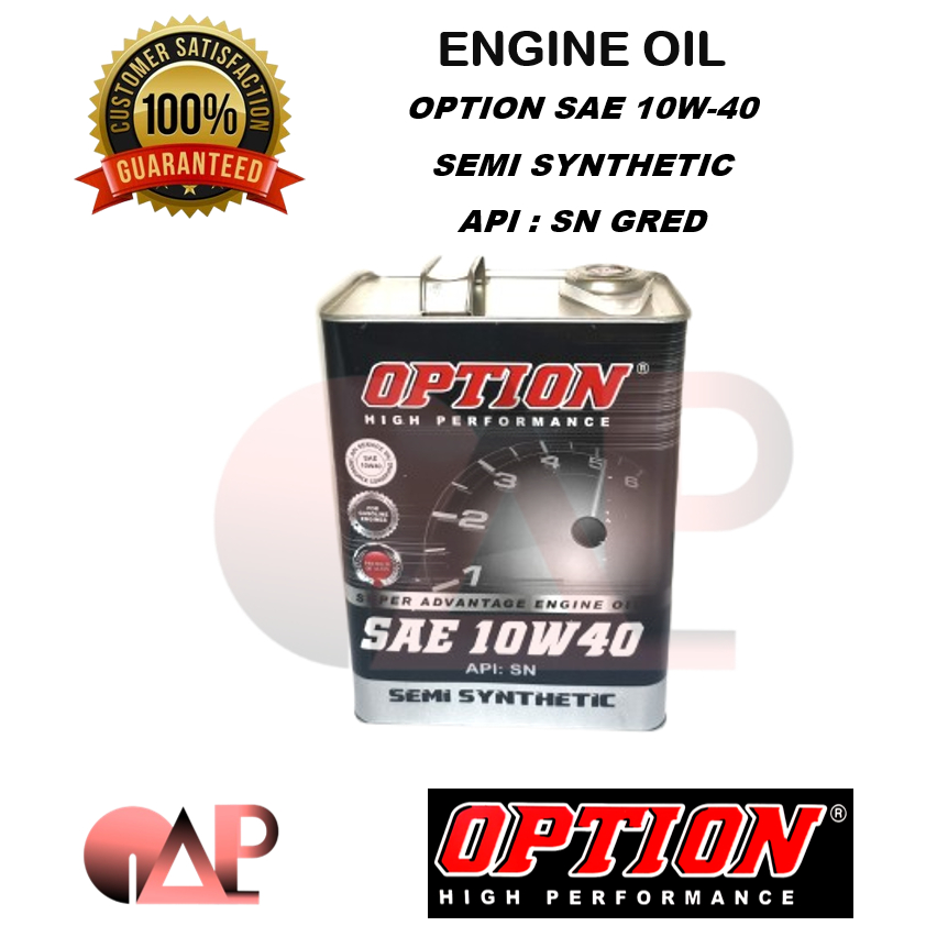 OPTION SAE 10W-40 SEMI SYNTHETIC 4L ENGINE OIL (MINYAK ENGIN / MINYAK ...
