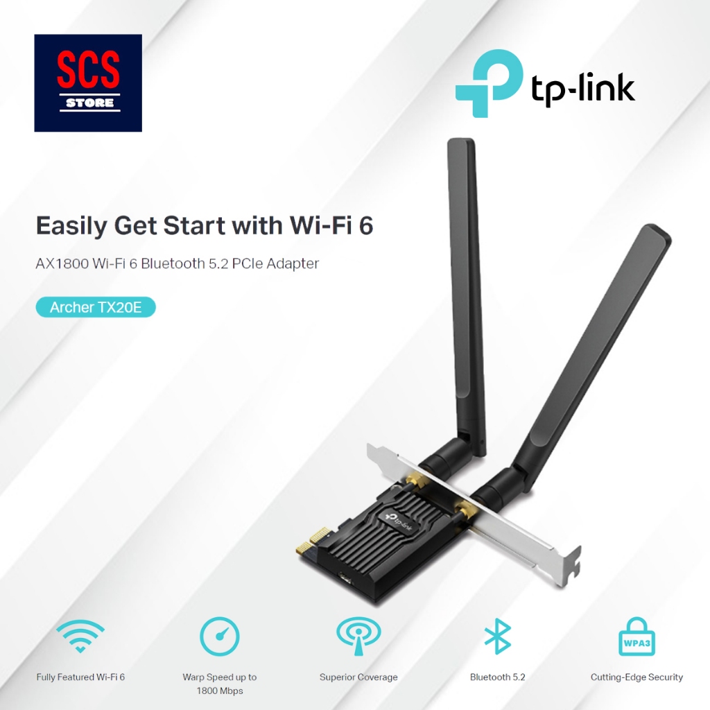 TP LINK Archer TX20E AX1800 Wi-Fi 6 Bluetooth 5.2 PCIe Adapter | Shopee ...