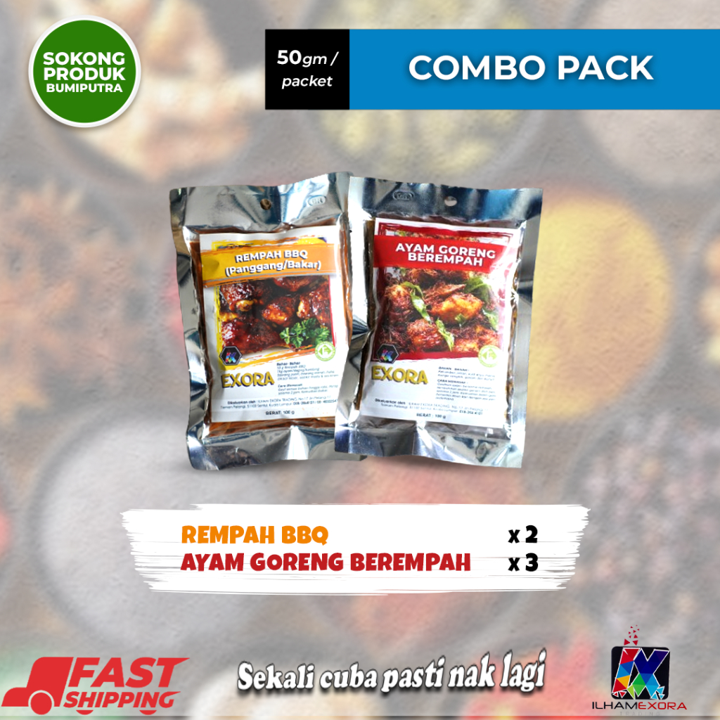 5 packs combo | value buy | 3 pack (Ayam Goreng Berempah), 2 pack ...