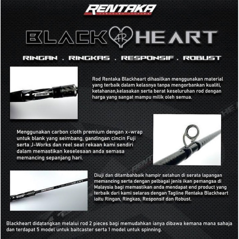 Rentaka BlackHeart Baitcasting&Spinning Rod | Shopee Malaysia