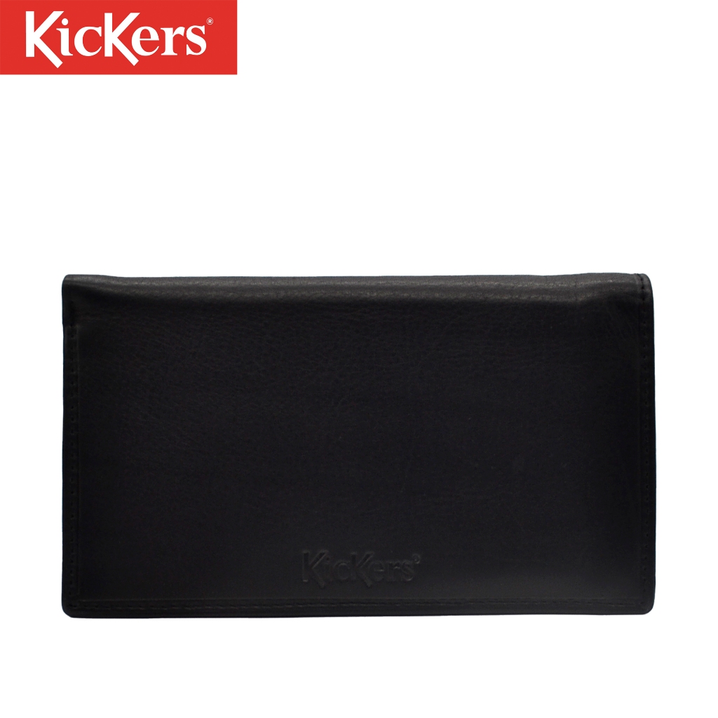 Kickers Genuine Top Grain Leather Copper Logo Long Bifold Wallet # ...