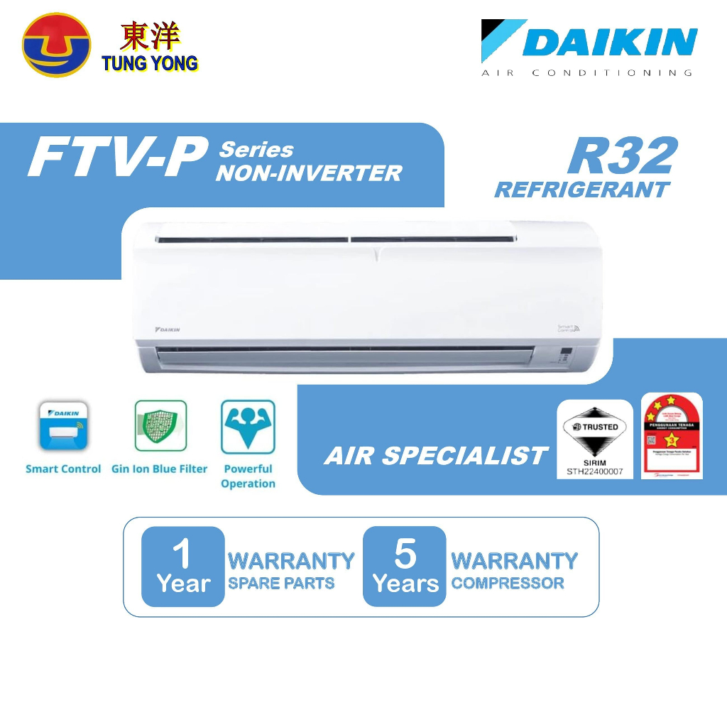 [sarawak] Daikin Ftv P R32 2 0hp Non Inverter Air Conditioner