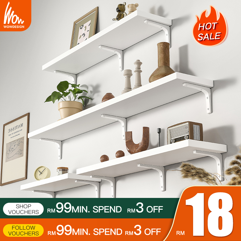 Wall Hanging Shelf Floating Wall Shelf Wall Mounted Rack 40/60/80/100CM ...