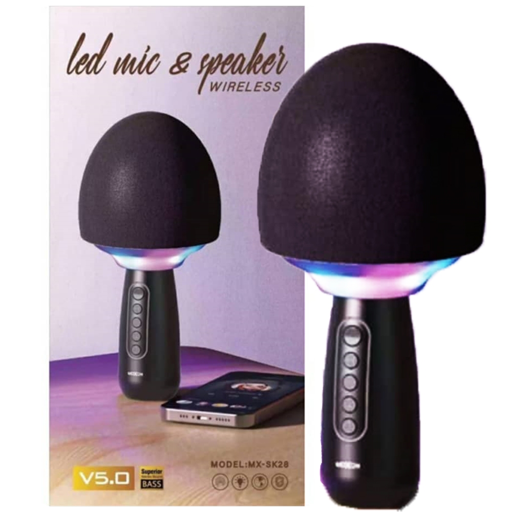 MOXOM MX-SK28 Wireless LED Light Mic Speaker Karaoke Bluetooth V5.0 ...