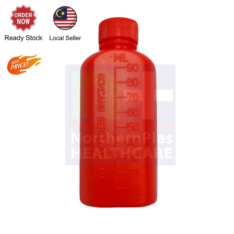 Medicine Dispensing Plastic Red Bottle 90ml / 3oz 50pieces / 100pieces ...
