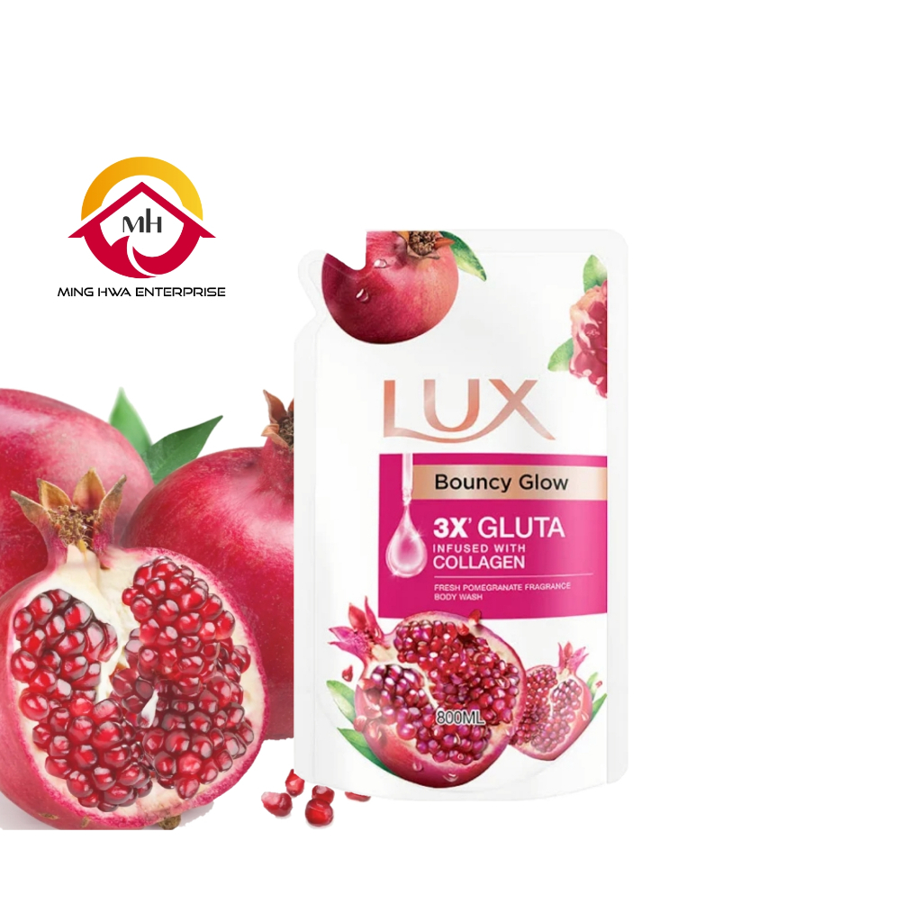 Lux Bouncy Glow Fresh Pomegranate Fragrance Body Wash 800ml | Shopee ...