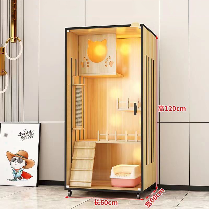 🔥Ready Stock🔥High End Premium Wood Tempered Glass Cat Villa Cat House ...