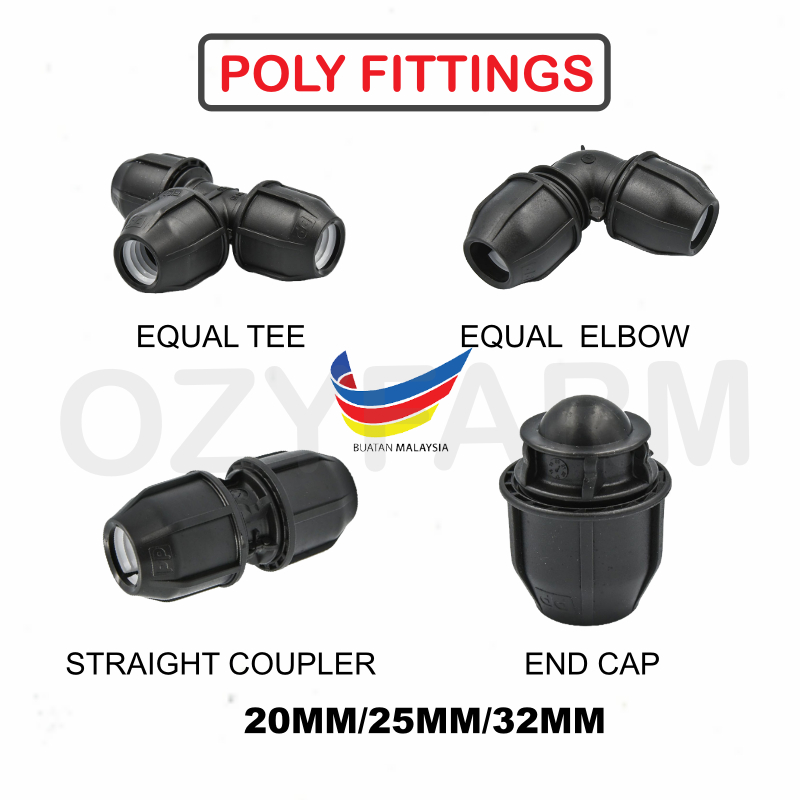 Poly pipe connector hdpe poly tee elbow coupler endcap fitting 20mm ...