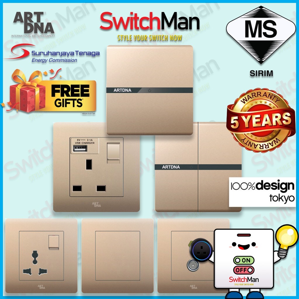 [SIRIM] Art Dna A38 Series Switch & Socket Suis Rumah 13/15/16/20/45A 1 ...