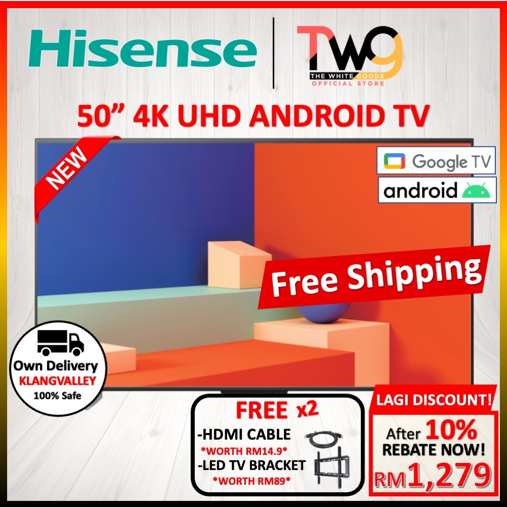 [FREE SHIPPING + 2 GIFT] Hisense 50" 55" 65" 4K Ultra HD LED GOOGLE TV ...