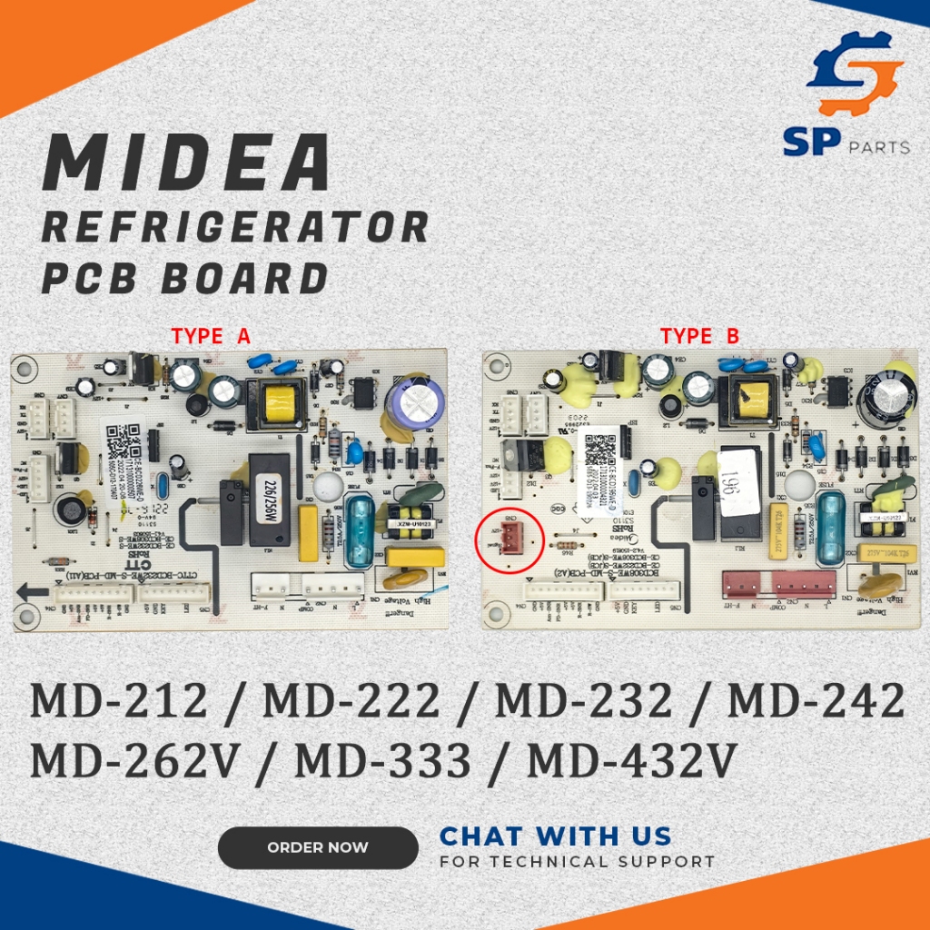 ORIGINAL MIDEA REFRIGERATOR PCB BOARD - MIDEA MD-212/MD-222/MD-232/MD ...