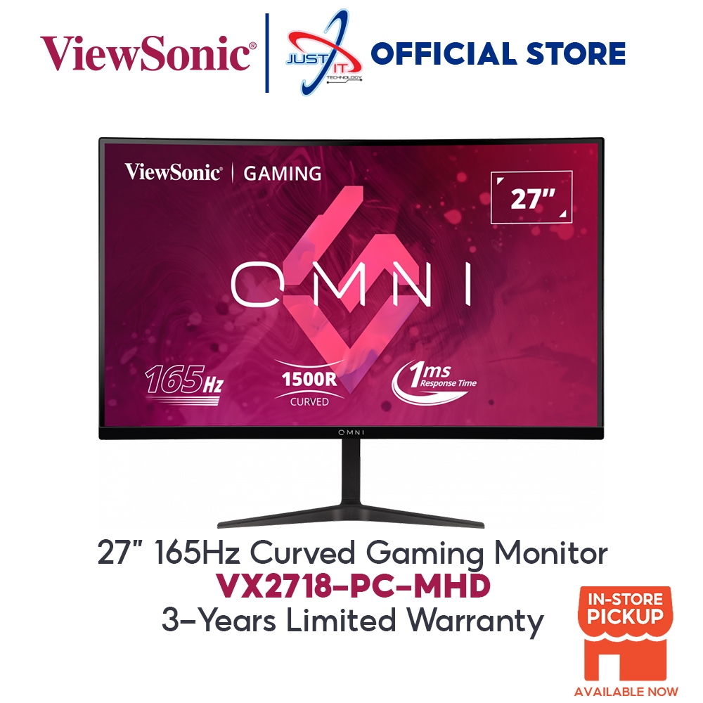VIEWSONIC VX2718-PC-MHD 27" CURVED GAMING MONITOR ( 27" VA FHD / 165Hz ...