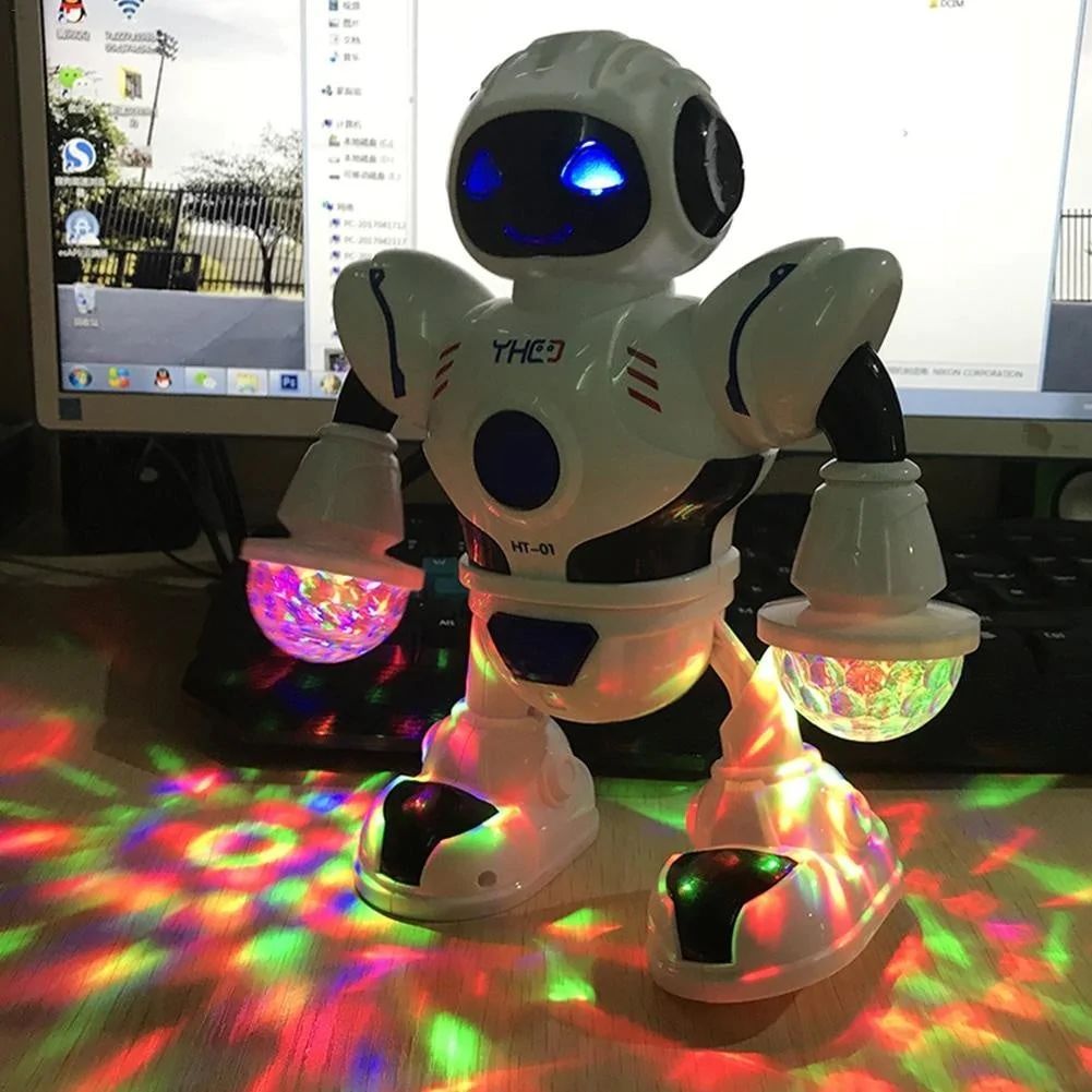 Rotating Smart Space Dance Robot Electronic Walking Toys With Music ...