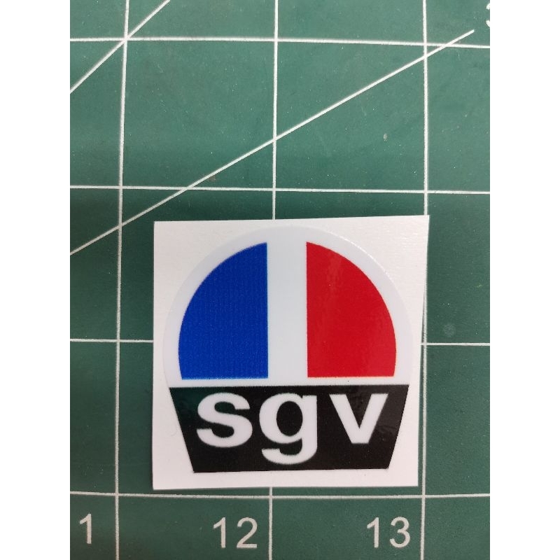 SGV Helmet Sticker Set Logo/Original Size Fitting(White/Black/Gold ...