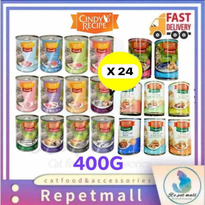 Cindy's Recipe Favourite(1Carton 24 Can)400G Wet Food /Cat Canned ...