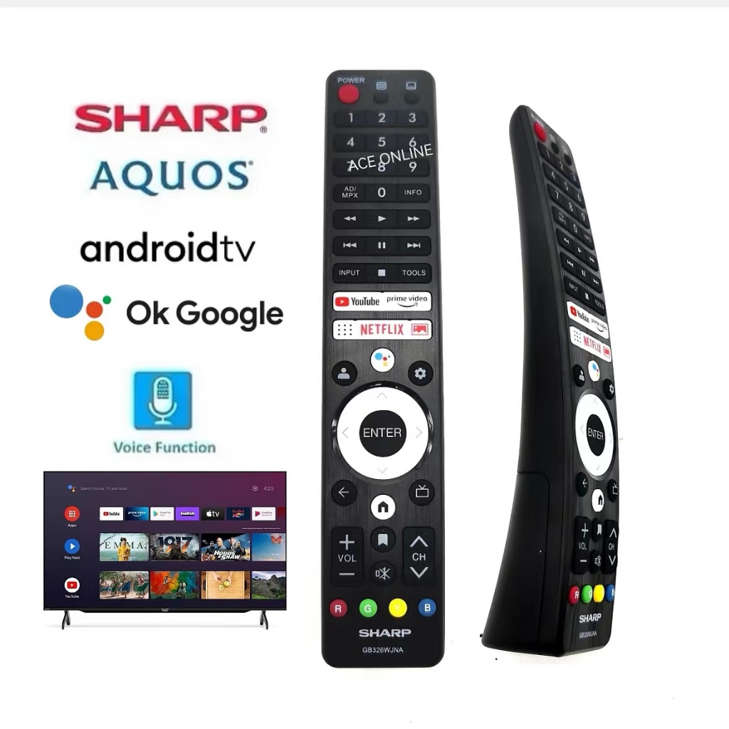 SHARP Android TV Remote Control GB326WJNA With Voice Function | Shopee ...