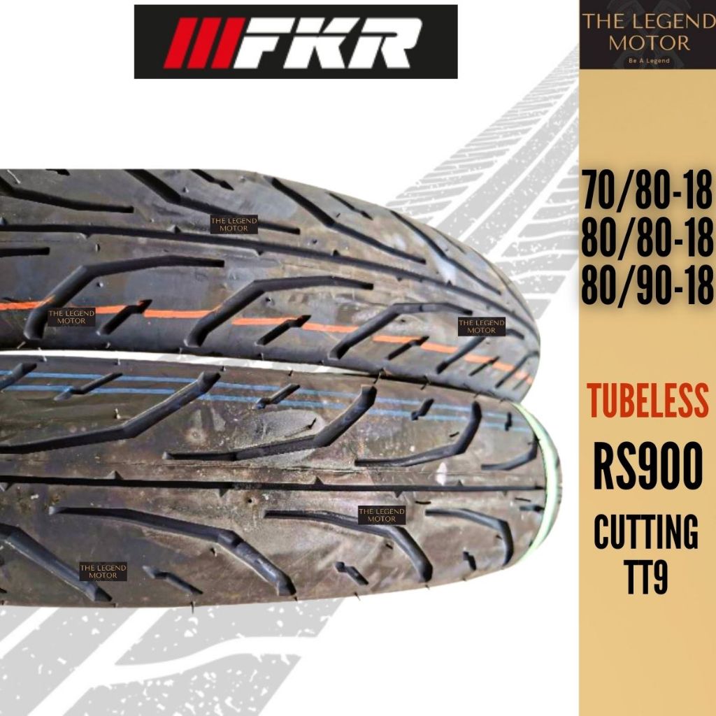 FKR TYRE TAYAR 18 Tubeless 70/80-18 80/80-18 80/90-18 RS900 (Cutting ...