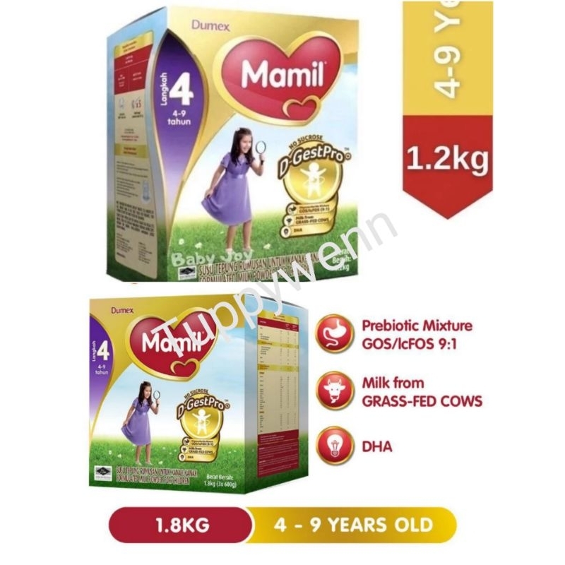 mamil step 4 growing up milk formula 4-9 years 1.2kg/ 1.8kg | Shopee ...