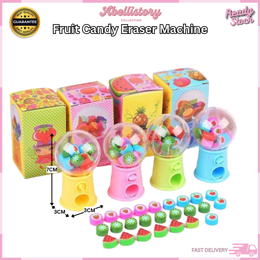 Fruit Candy Earser Mini Earser Gacha Machine Kids Mini Toys Machine ...