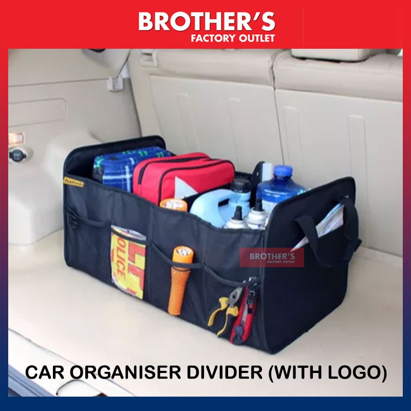 Car Vehicle Foldable Storage Organiser Divider Boot Logo BMW Mercedes ...