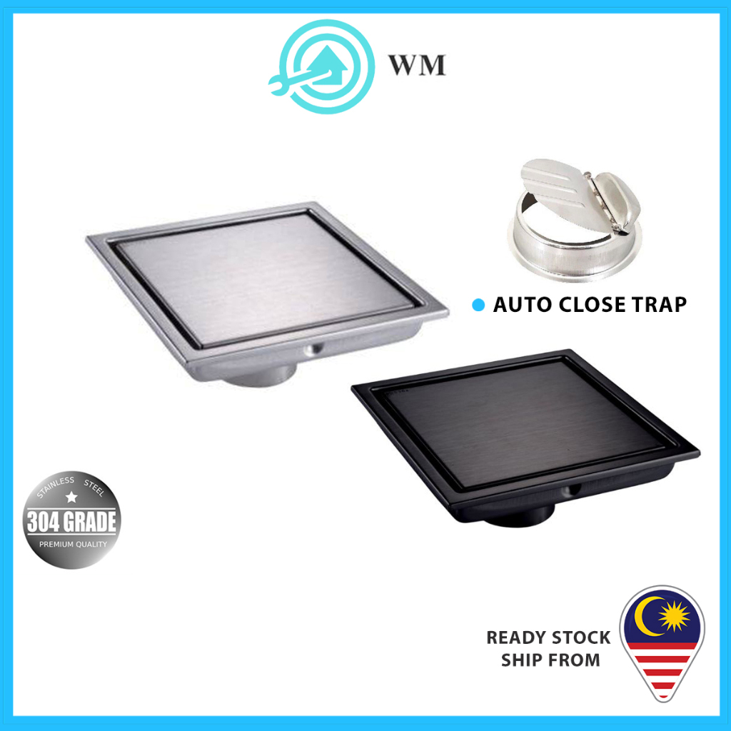 SUS304 Stainless Steel Floor Trap Grating with Auto Close Mosaic Tile ...
