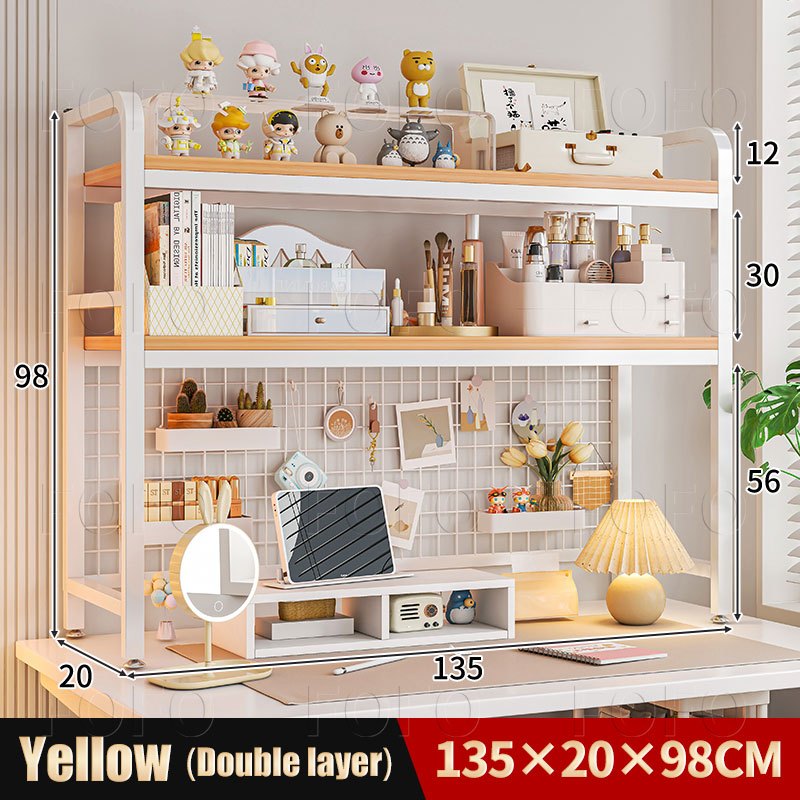 Desktop Rack Tabletop Organiser Book Rack Multi-layer Shelf Tabletop Storage Organiser Hanging ...