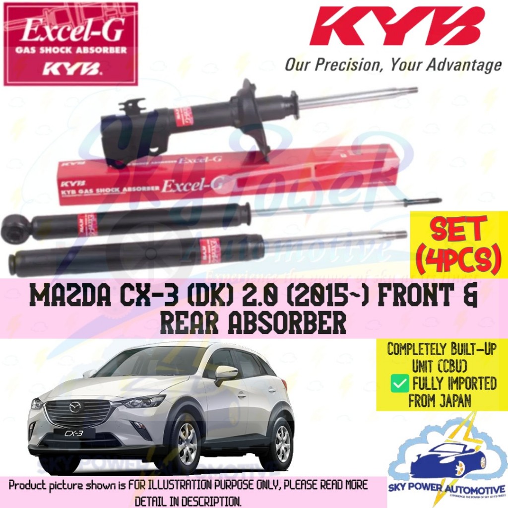 MAZDA CX-3 CX3 DK 2.0 (2015~) KAYABA KYB EXCEL G GAS SHOCK ABSORBER (FRONT 2PCS + REAR 2PCS ...