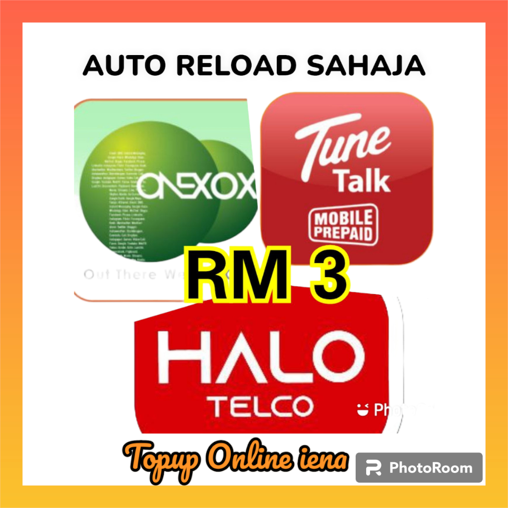 RM 3 prepaid ( Auto Reload Sahaja ) - Topup TuneTalk / Halo Telco / OneXOX | Shopee Malaysia