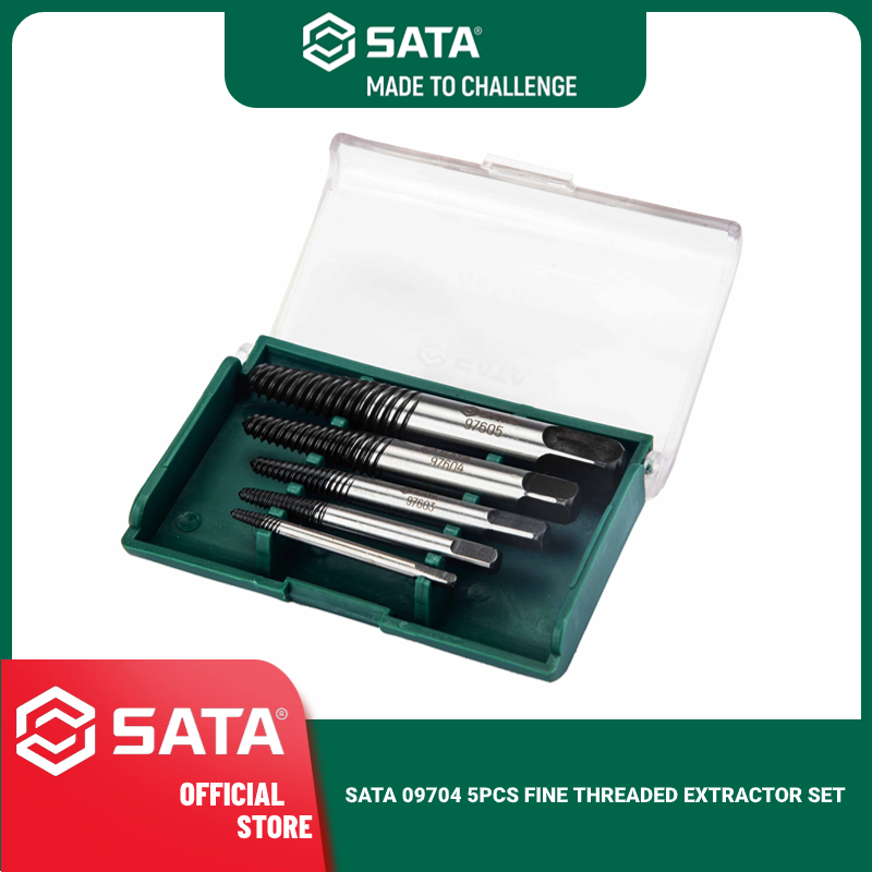 SATA 09704 5PCS FINE THREADED EXTRACTOR SET / SCREW EXTRACTOR SET ...