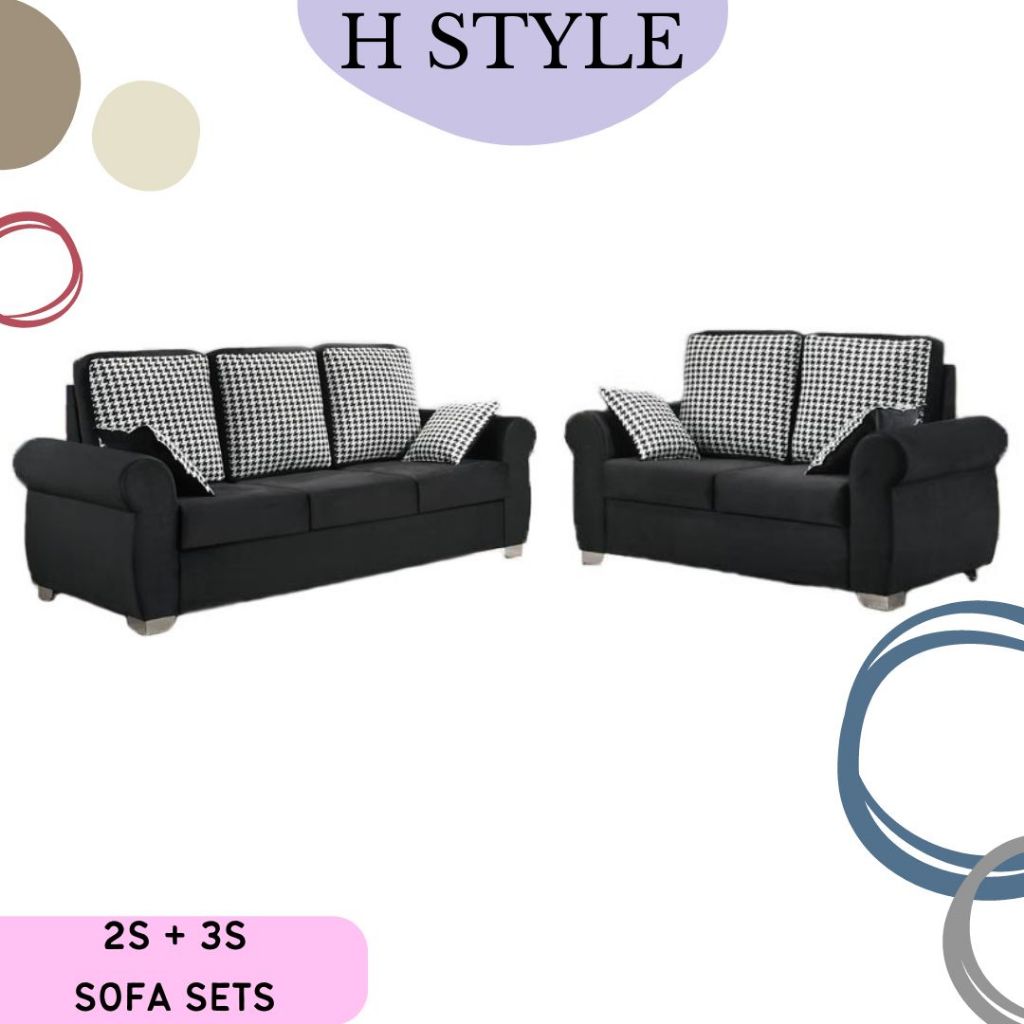 Sofa 2 Seater + 3 Seater Set / Home And Living Furniture Sofas Fabric ...