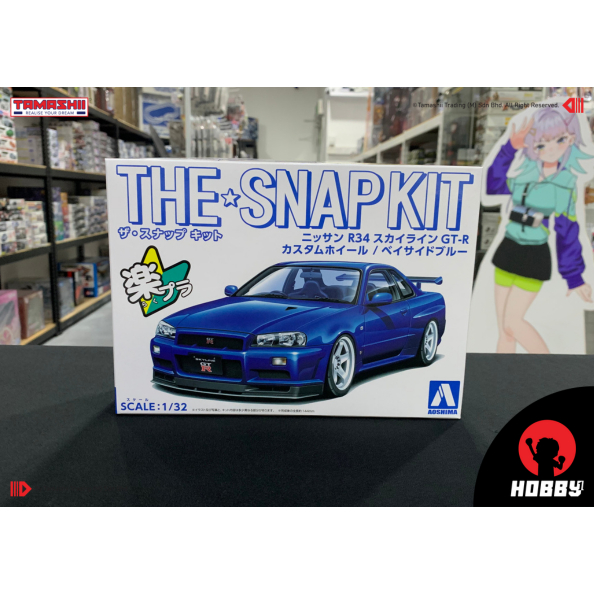 Aoshima The Snap Kit Nissan R34 Skyline GT-R Custom Wheels (Bayside ...