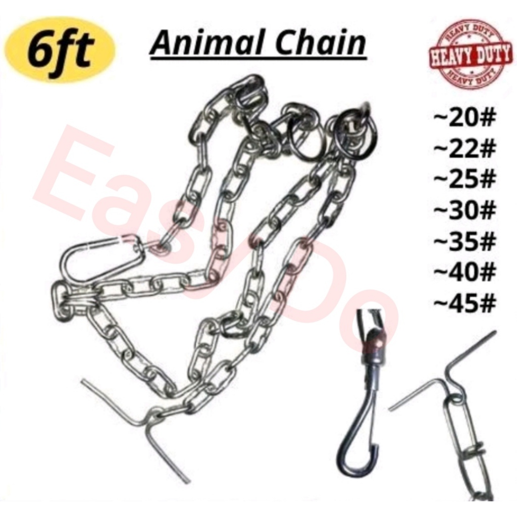 Heavy Duty Animal Chain /Dog Chain Leash, Anti Chew Metal Basic Leads ...