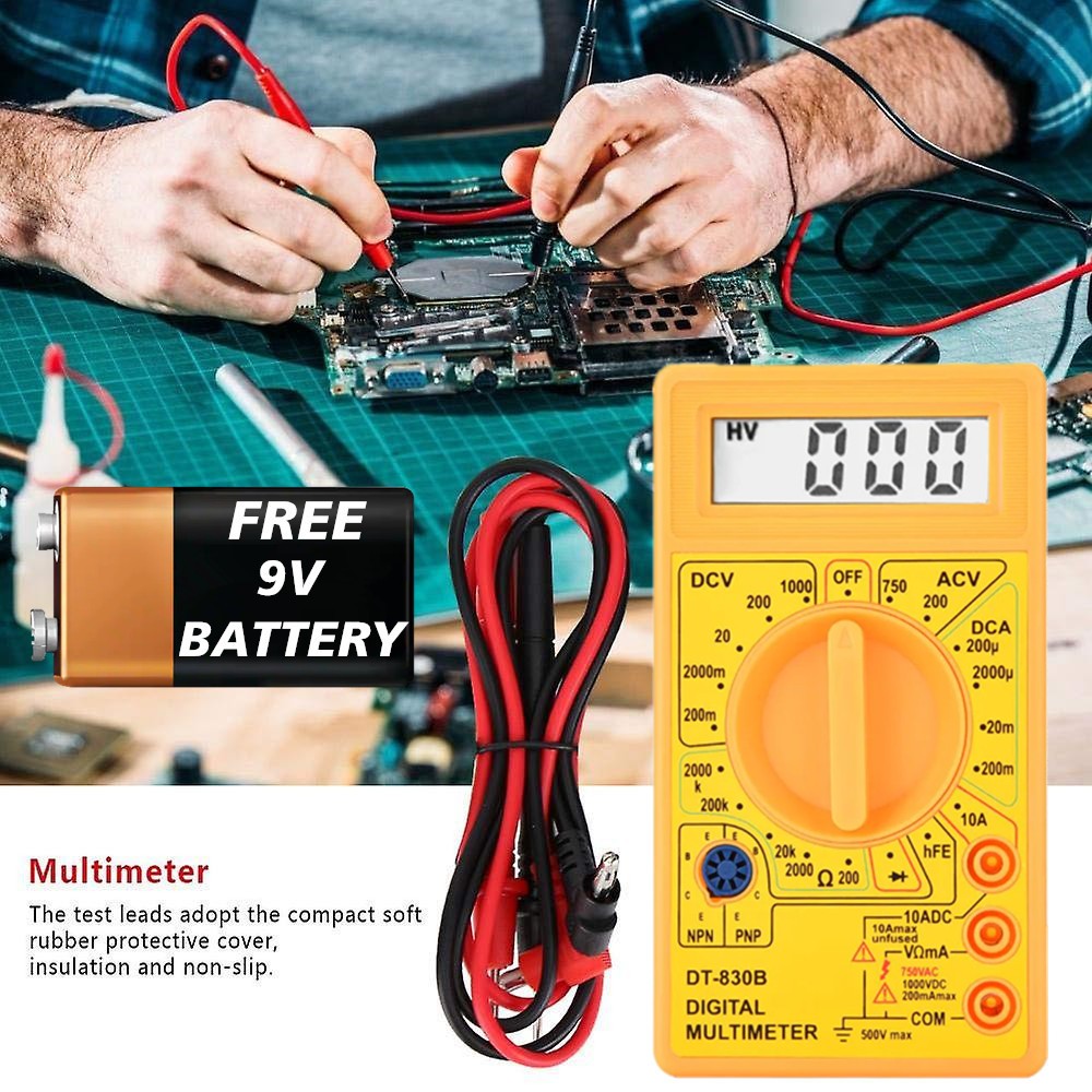 Digital Multimeter DT-830B XL830L LCD Volt Meter Ammeter Voltmeter Amps ...