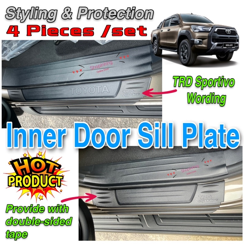 Toyota Hilux Revo Rogue Vigo Inner Protector Sill Plate Prefect Fitting ...