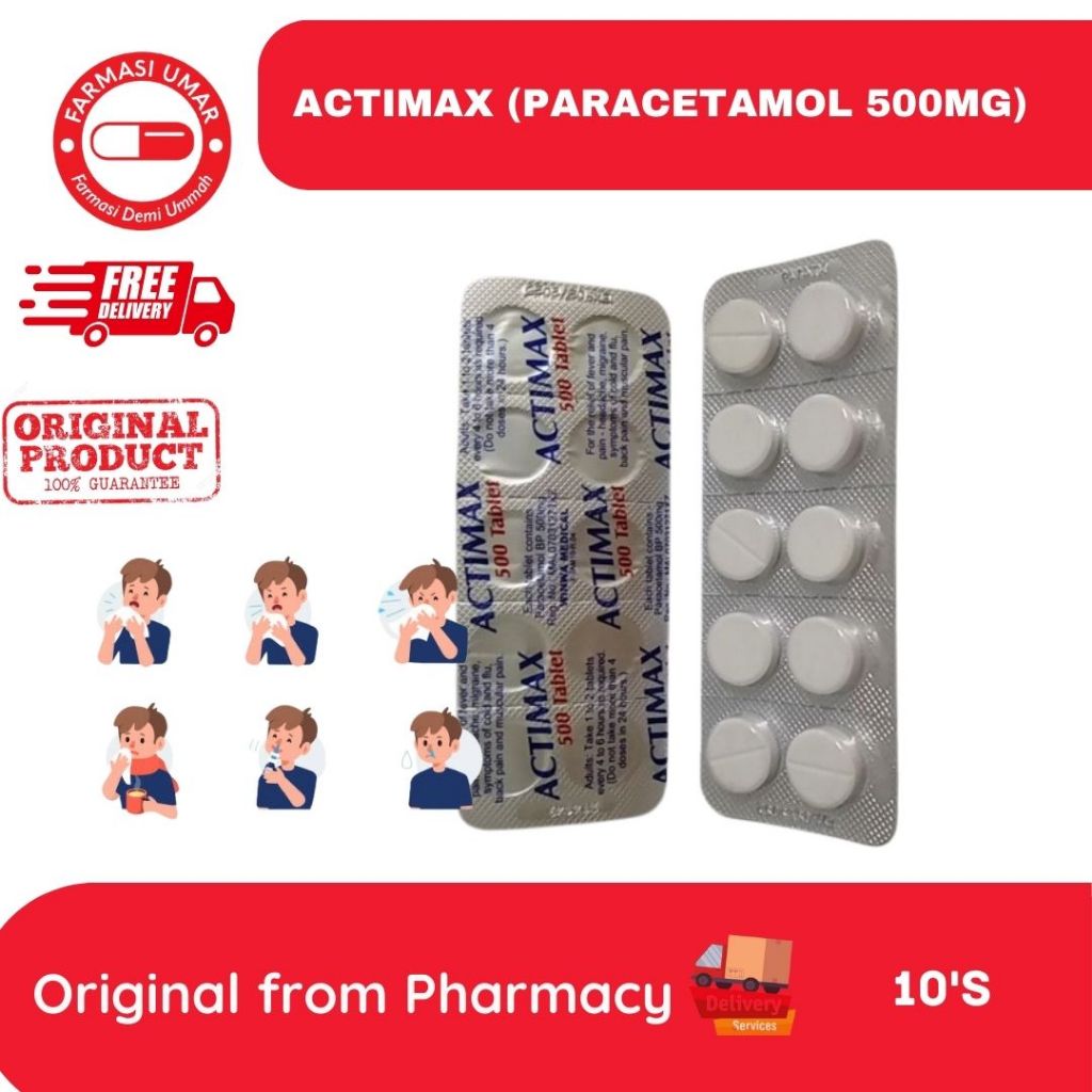 Actimax 10's (STRIP)(Paracetamol 500MG ) | Shopee Malaysia