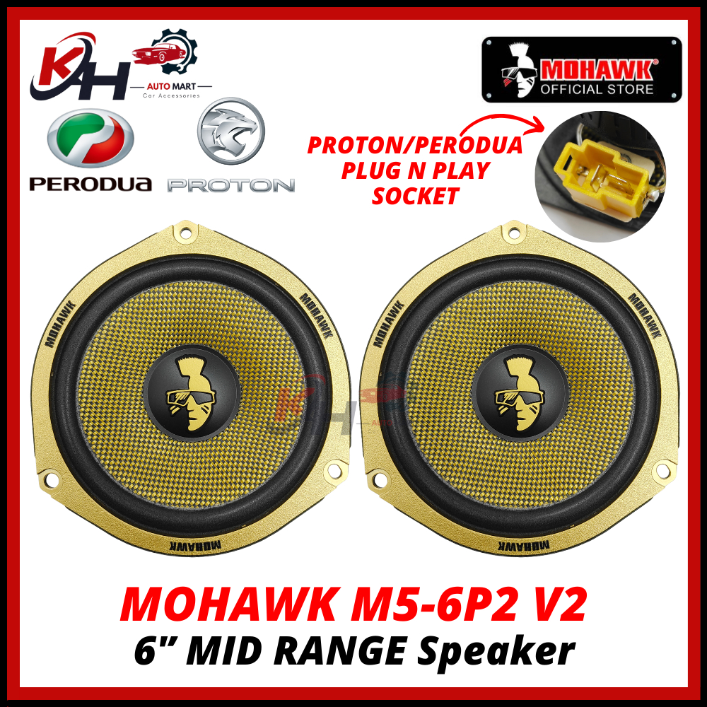 PROTON ERTIGA ★ 6'' MOHAWK OEM M5-SERIES CAR SPEAKER 6 inch 2-Way Coaxial MID BASS Speaker PLUG ...