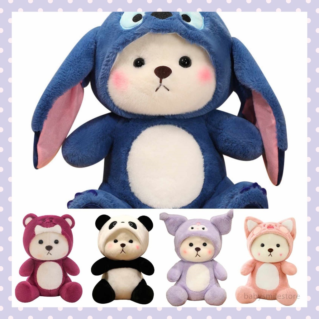 Teddy Bear Hoodie 28cm 50cm Stitch Kuromi Lotso Bear Plushie Teddy Bear ...