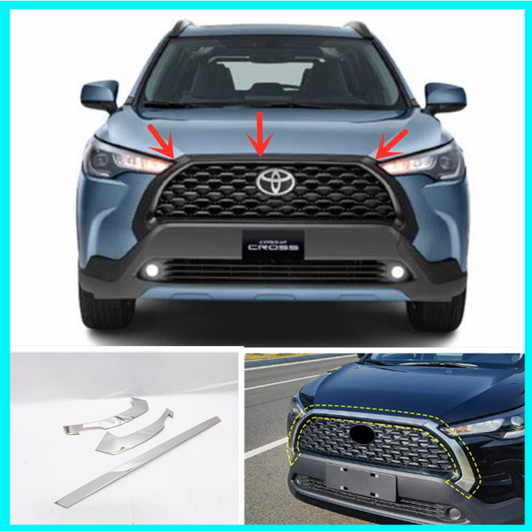 Toyota Corolla Cross 2021 - 2024 Front Grille Cover Molding Stainlees ...