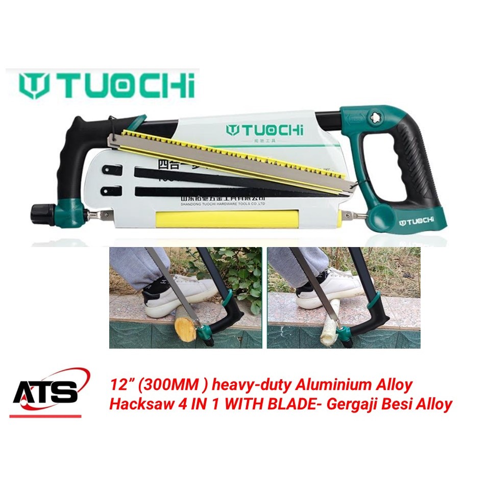 12” (300MM ) heavy-duty Aluminium Alloy Hacksaw 4 IN 1 WITH BLADE ...